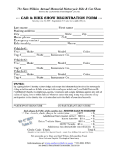 8+ Car Show Registration Form Templates - Word Excel Samples