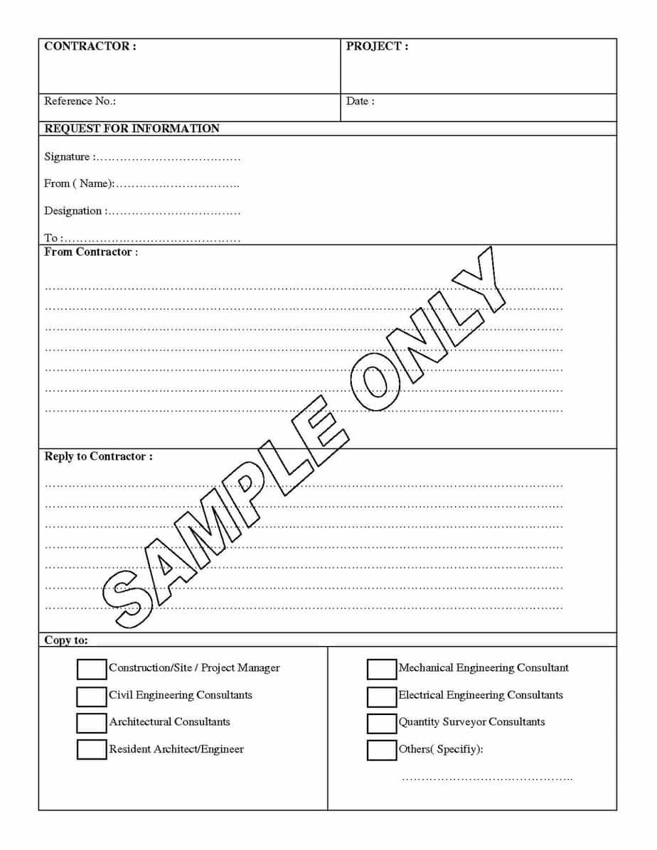 7+ Construction RFI templates - Word Excel Samples 7+ Construction RFI templates - Word Excel Samples