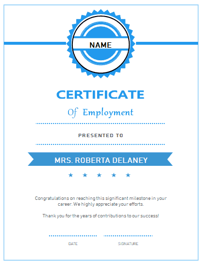 13+ Free Certificate Of Employment Samples - Word Excel Samples