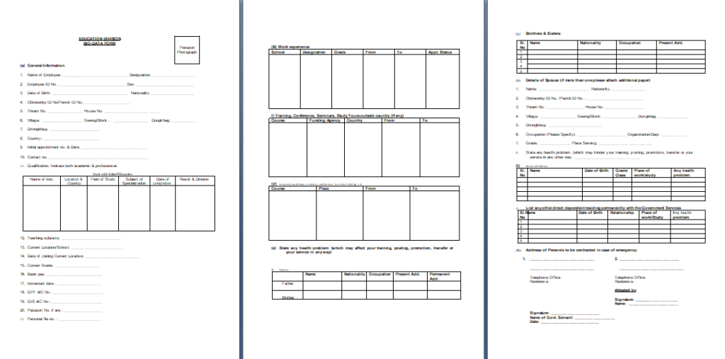 11+ Biodata Form Templates - Word Excel Samples