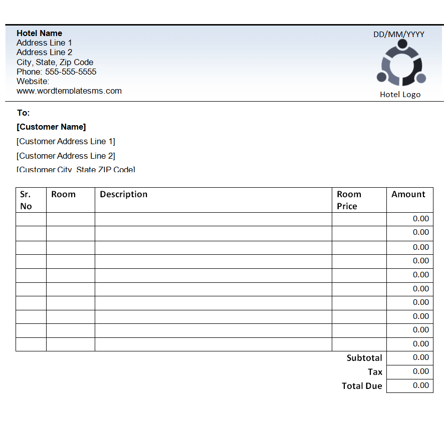 15+ Editable Hotel Receipt Templates MS WORD - Word Excel Samples