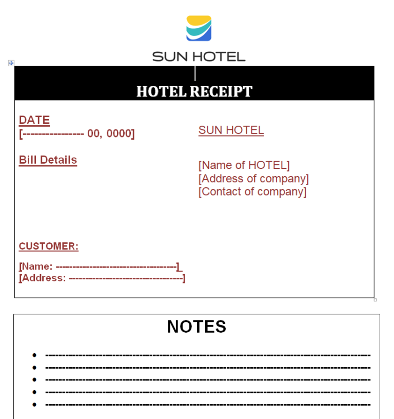 15+ Editable Hotel Receipt Templates MS WORD - Word Excel Samples