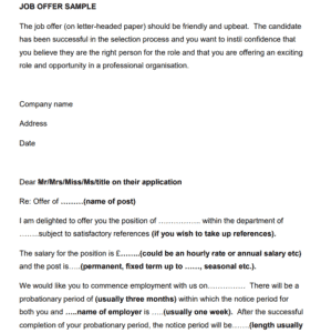 12+ FREE Offer Letter Formats [WORD & PDF] - Word Excel Samples