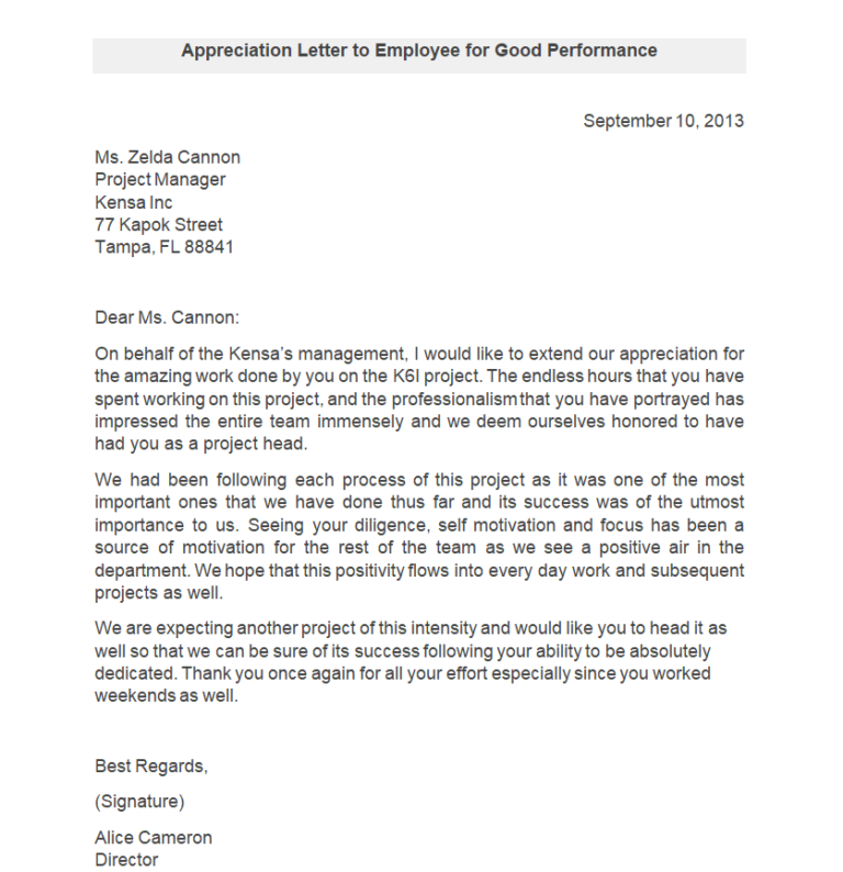 10+ Editable Appraisal Letter Formats - Word Excel Samples