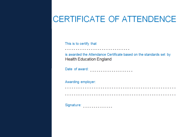 15+ Customizable Attendance Certificate Templates - Word Excel Samples