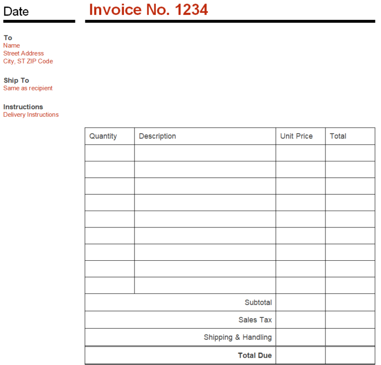 16+ Handy Invoice Formats in MS WORD - Word Excel Samples