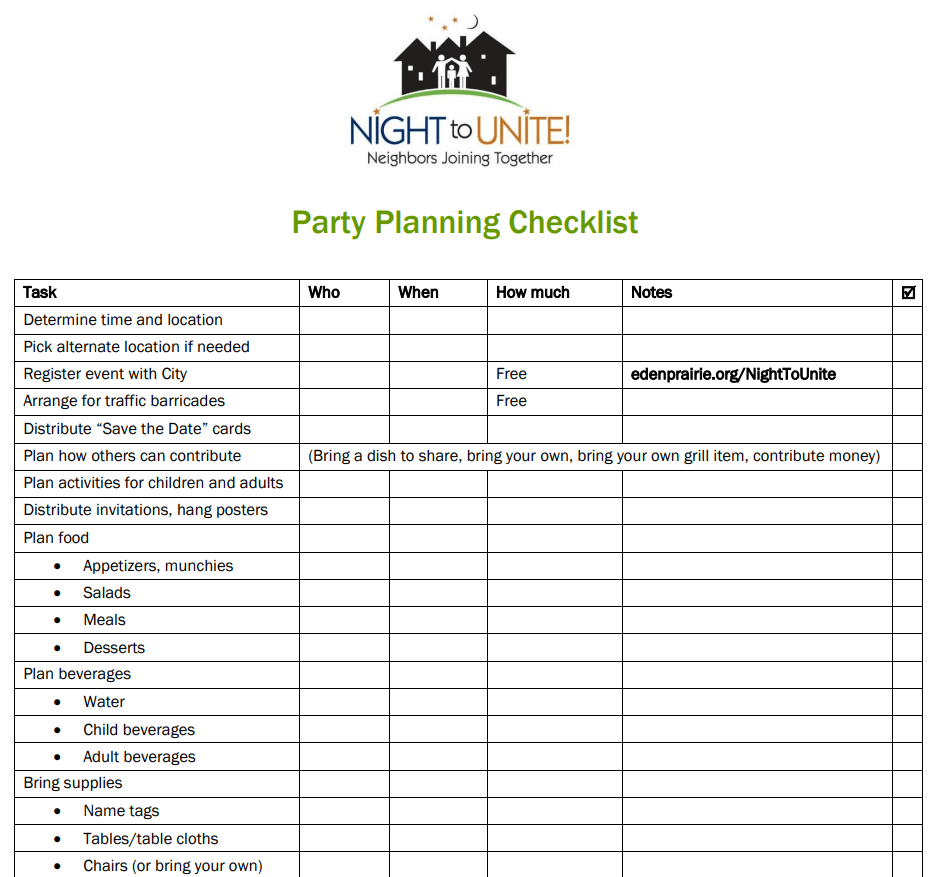 18 Ready to Use Party Planning Checklist Templates Word Excel Samples