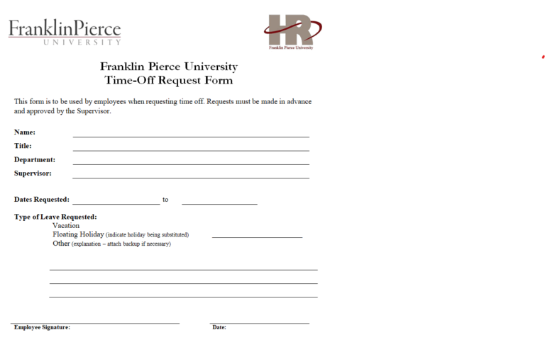 19+ Official Time Off Request Form Templates - Word Excel Samples